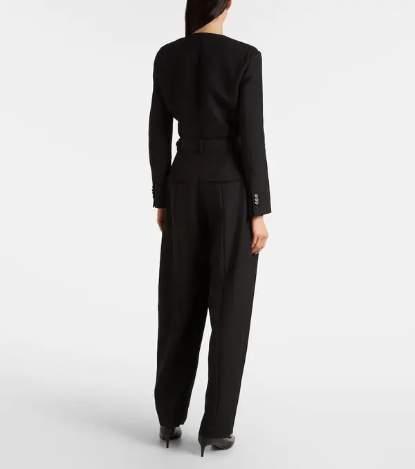 Khaite Dugan Wool Tapered Pants - Black