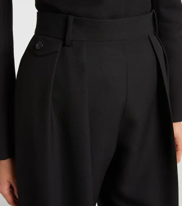 Khaite Dugan Wool Tapered Pants - Black