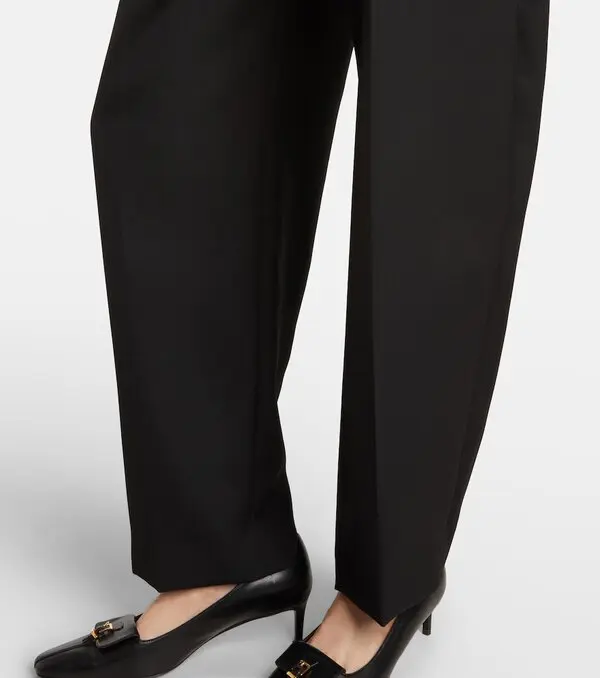 Khaite Dugan Wool Tapered Pants - Black