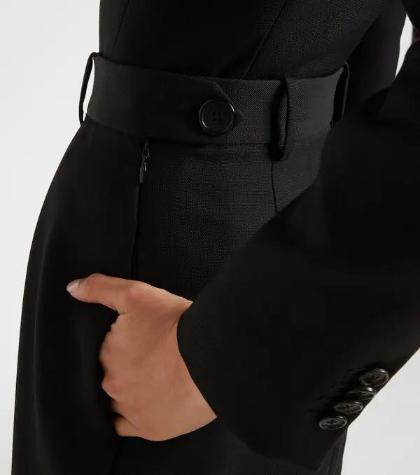 Khaite Dugan Wool Tapered Pants - Black