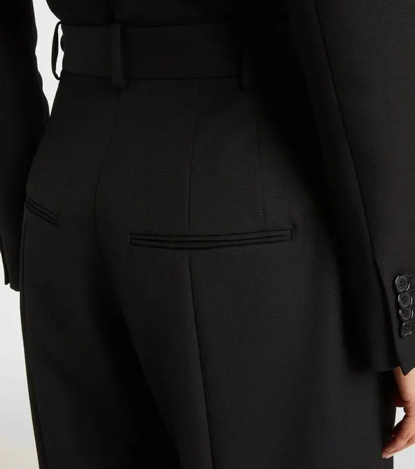 Khaite Dugan Wool Tapered Pants - Black