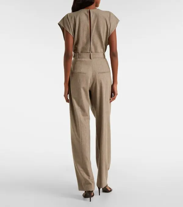 Khaite Dugan Wool-blend Tapered Pants - Brown