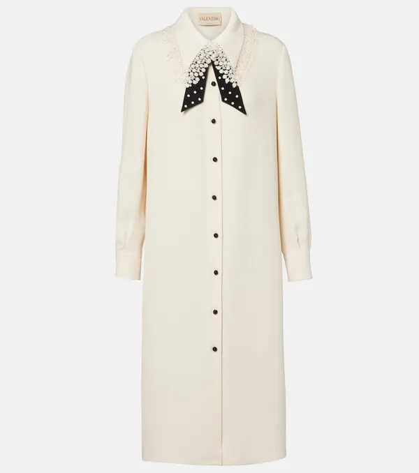 Valentino Garavani Cady Couture Lace-trimmed Midi Dress - White