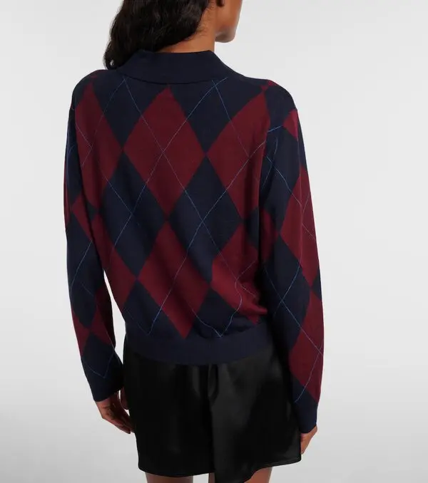 LESET James Argyle Wool Polo Sweater