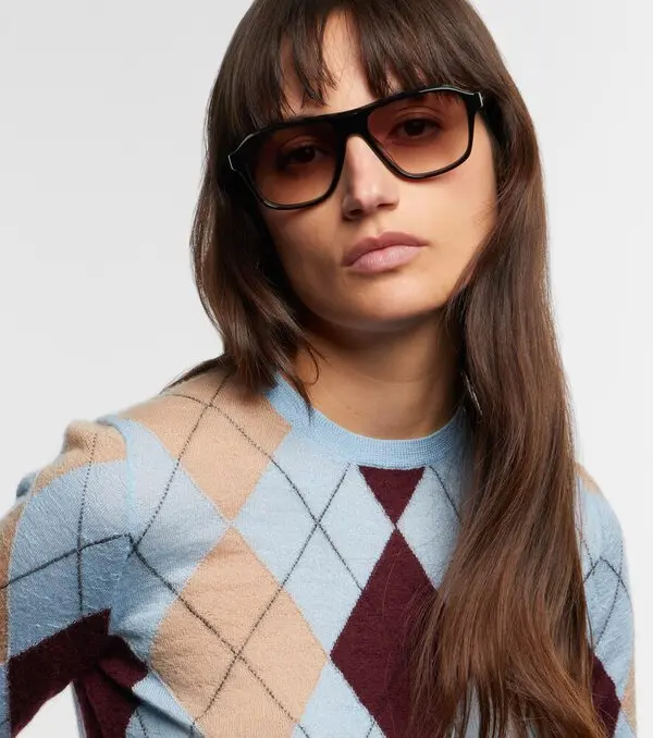 Khaite X Oliver Peoples 1978rx Oversized Sunglasses - Black