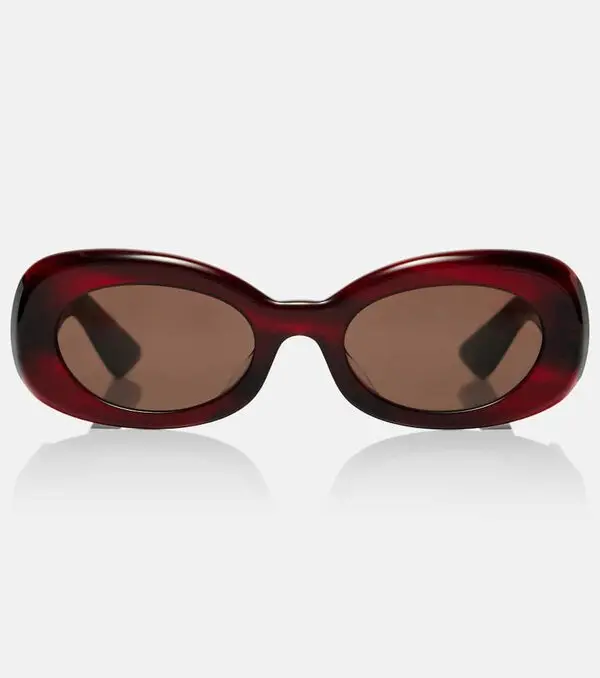 Khaite X Oliver Peoples 1992c Oval Sunglasses - Burgundy