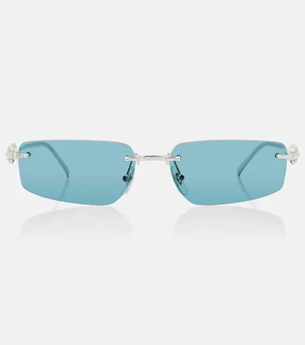 Cartier Clash De Rectangular Sunglasses - Blue