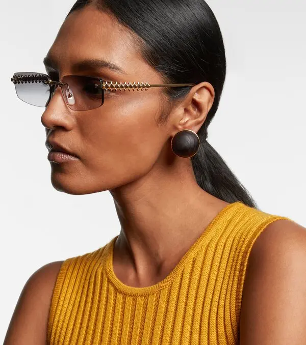 Cartier Clash De Rectangular Sunglasses - Gold