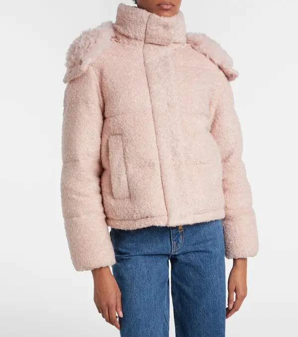 Moncler Virieu Hooded Bouclé Down Jacket