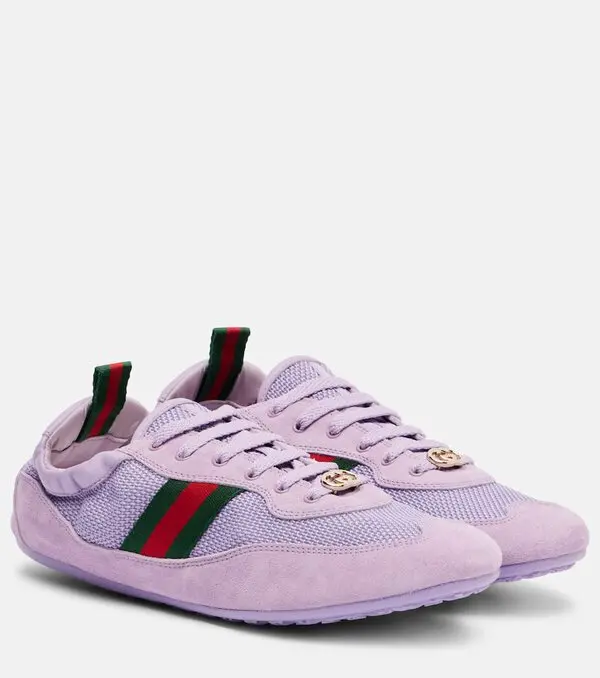 Gucci Shift Suede-trimmed Sneakers