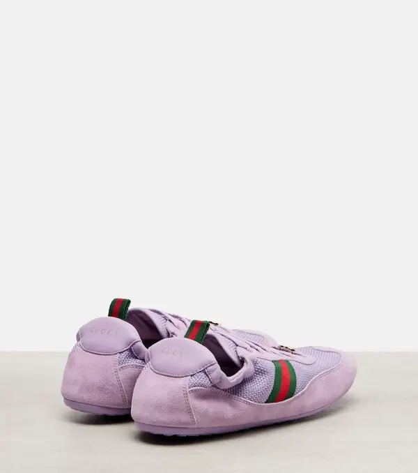 Gucci Shift Suede-trimmed Sneakers