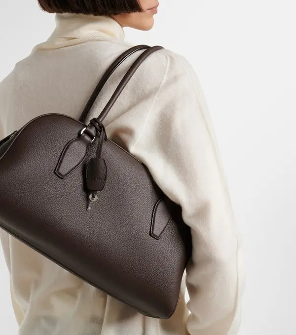 THE ROW E/w India Leather Shoulder Bag - Brown