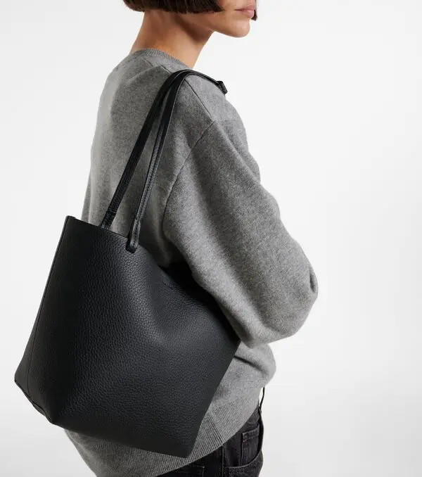 THE ROW Park Medium Leather Tote Bag - Black