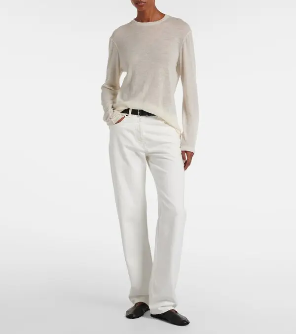 THE ROW Amia Cashmere Sweater - Beige
