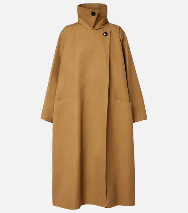 THE ROW Aurore Oversized Cotton Canvas Coat - Brown