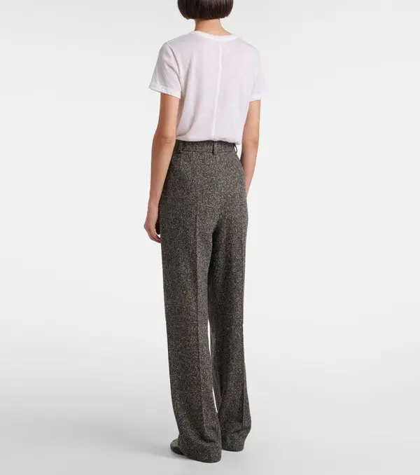 THE ROW Virgil Silk-blend Tweed Wide-leg Pants