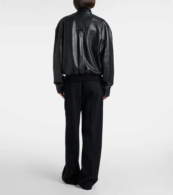 THE ROW Eleonora Leather Bomber Jacket