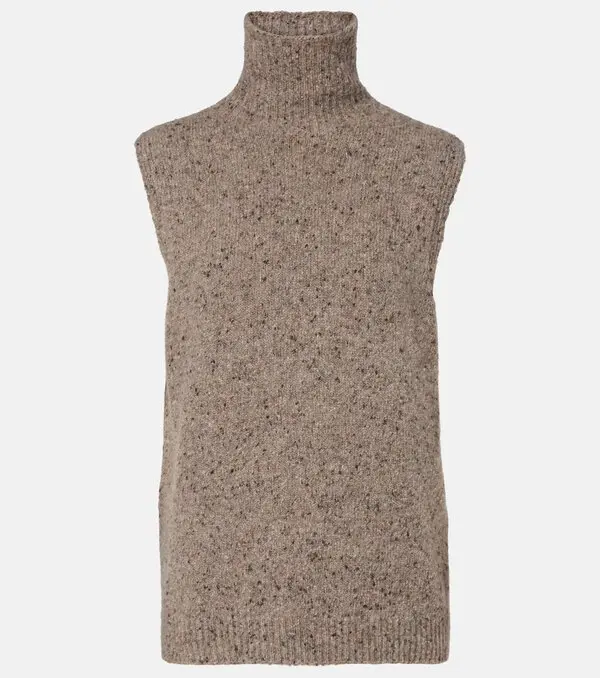 THE ROW Merilas Cashmere Turtleneck Top - Brown