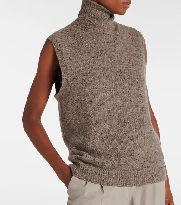 THE ROW Cashmere Turtleneck Top - Brown