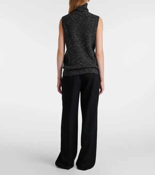 THE ROW Merilas Cashmere Turtleneck Top - Grey