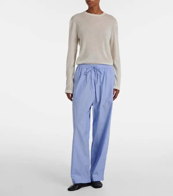 THE ROW Orien Striped Cotton Pants