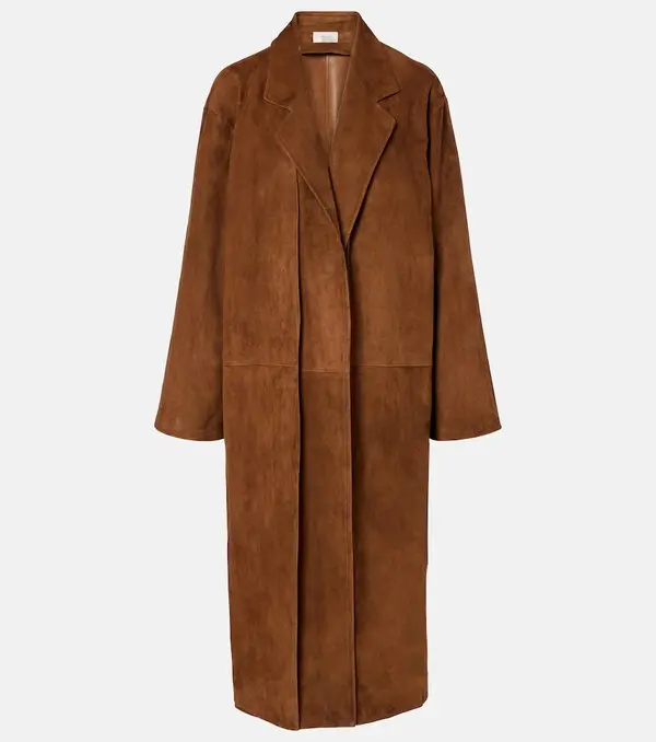 THE ROW Serenis Suede Coat - Brown