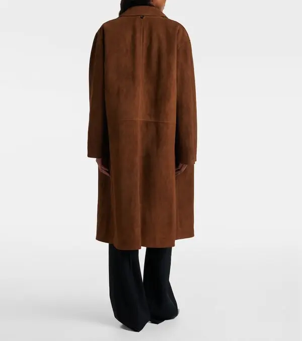 THE ROW Serenis Suede Coat - Brown
