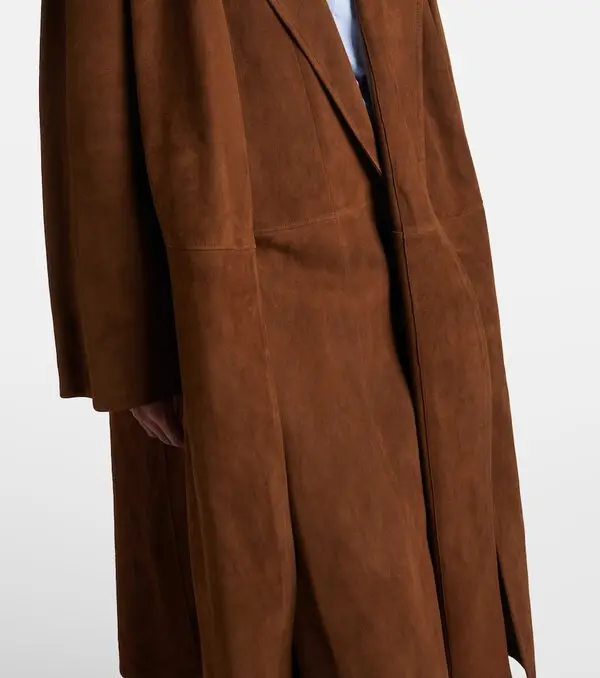 THE ROW Serenis Suede Coat - Brown