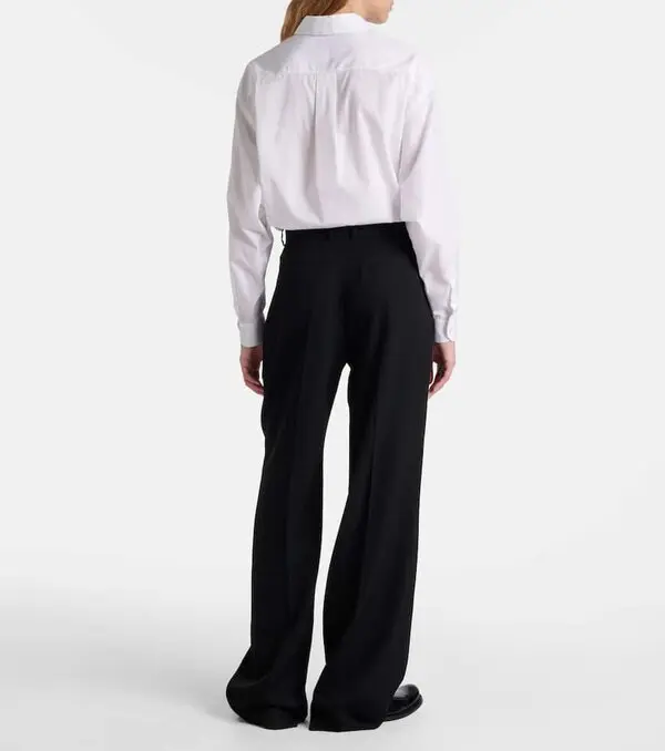 THE ROW Virgil Wool Gabardine Wide-leg Pants - Black