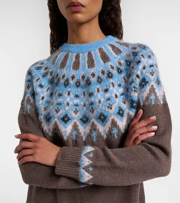 Staud Zane Fair Isle Wool-blend Sweater