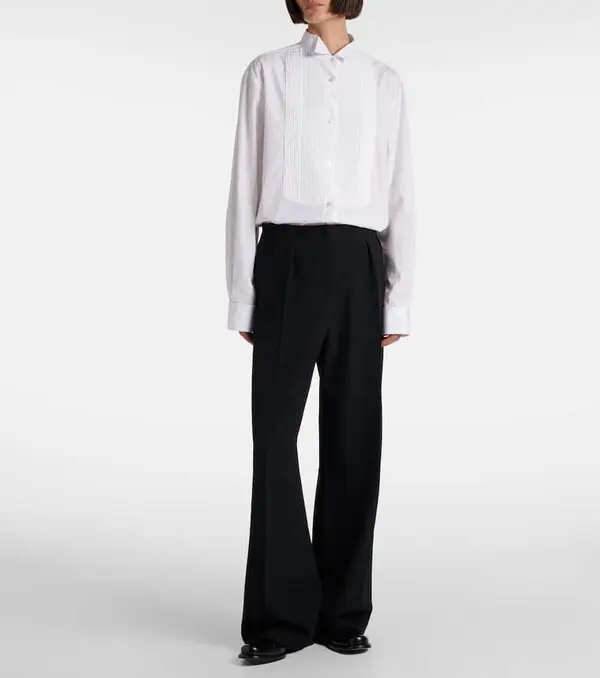 THE ROW Felicita Wool Twill Wide-leg Pants