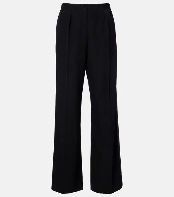 THE ROW Felicita Wool Twill Wide-leg Pants - Black