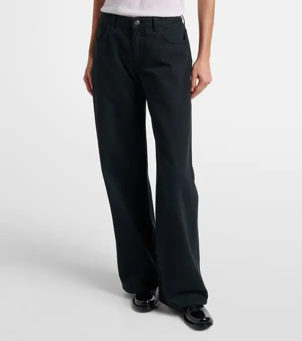 THE ROW Eglitta Low-rise Wide-leg Jeans - Black
