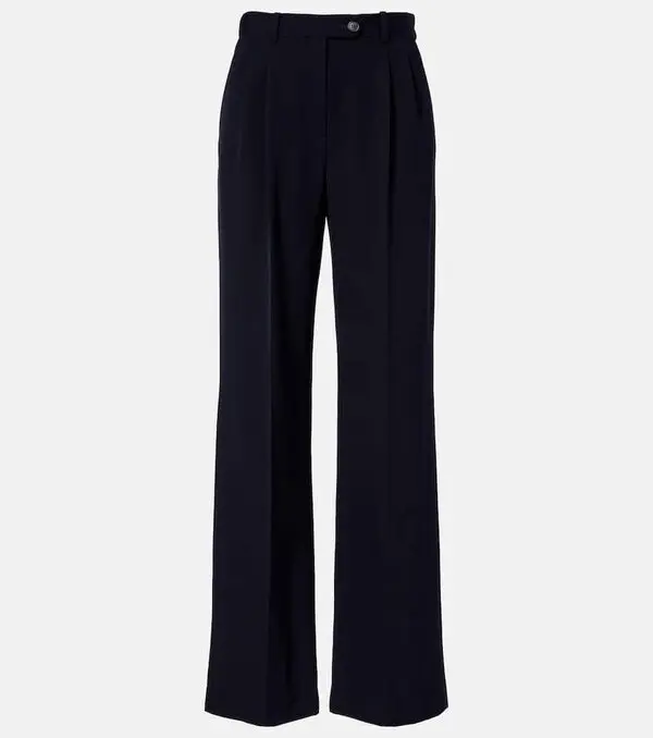THE ROW Virgil Wool Gabardine Wide-leg Pants - Blue