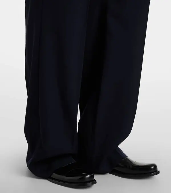 THE ROW Virgil Wool Gabardine Wide-leg Pants - Blue