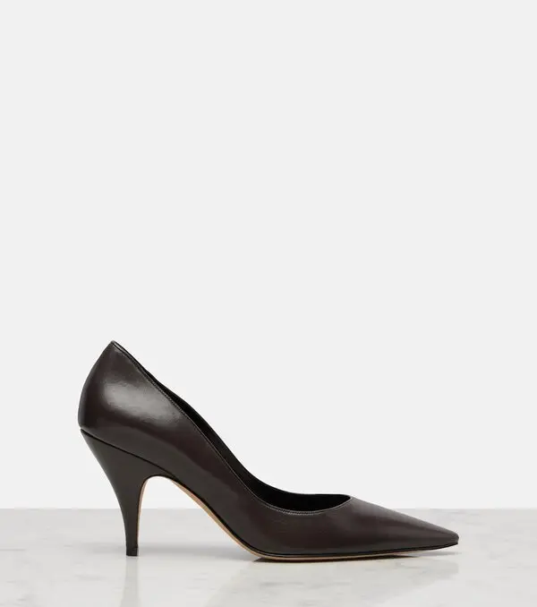 THE ROW Liisa 80 Leather Pumps - Brown