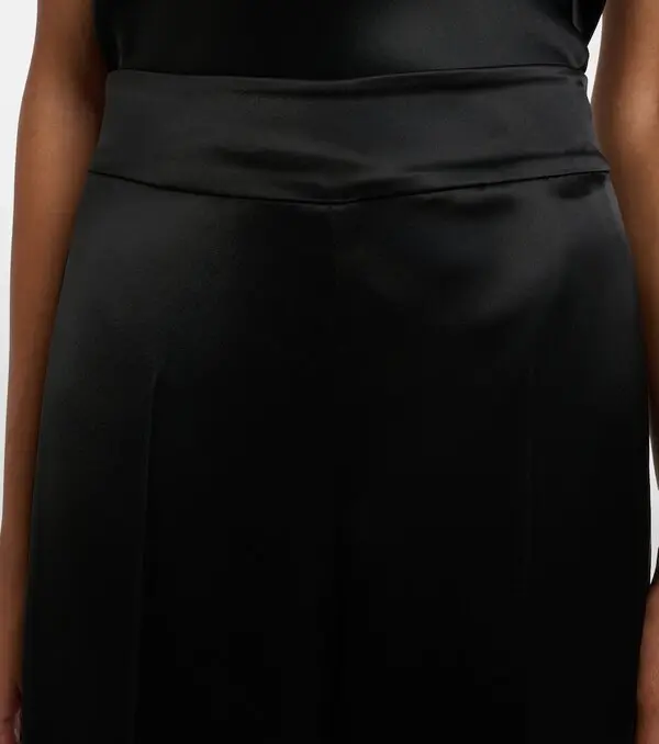 JOSEPH Dijon Satin Wide-leg Pants - Black