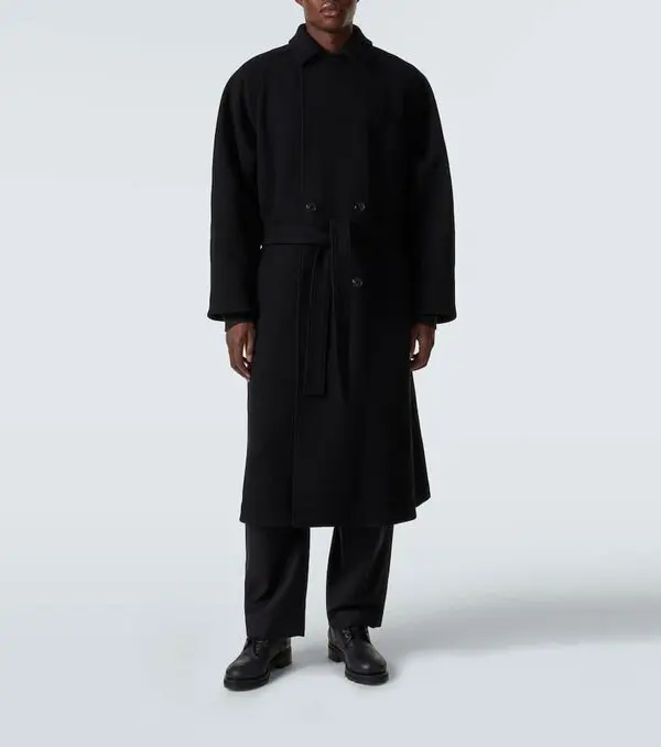 THE ROW Eomer Wool Overcoat - Black