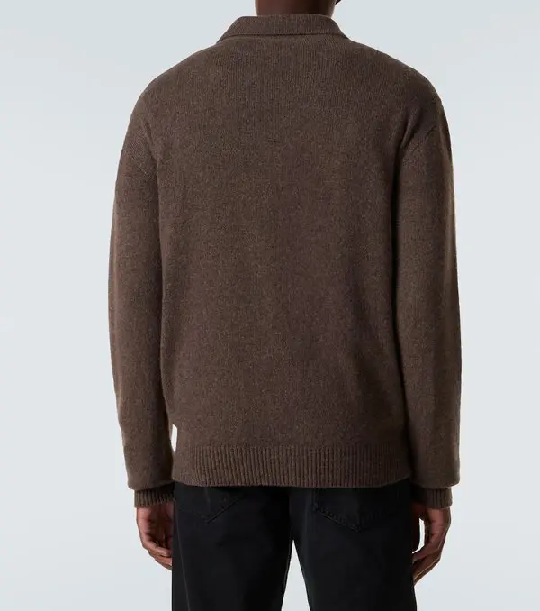 THE ROW Leach Cashmere Polo Sweater - Brown