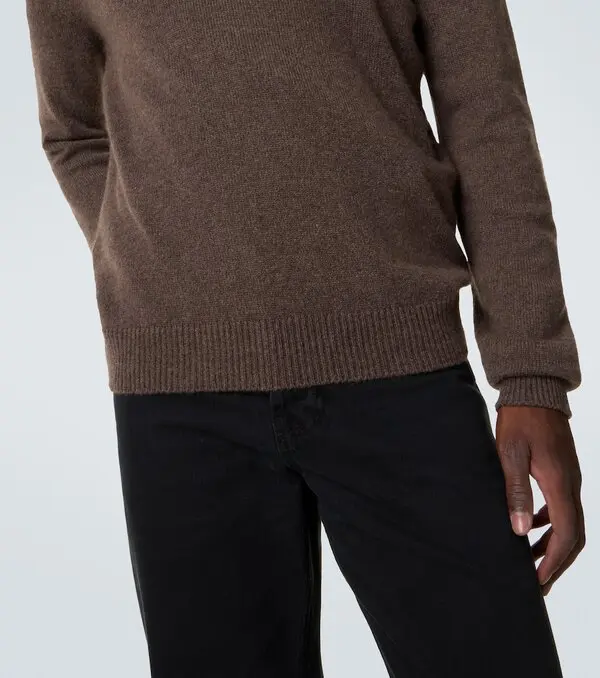 THE ROW Leach Cashmere Polo Sweater - Brown
