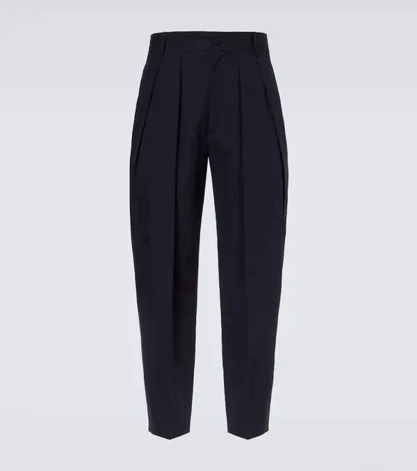 THE ROW Dyon Pleated Cotton Tapered Pants