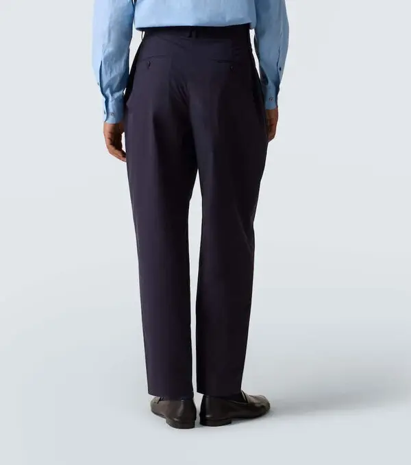 THE ROW Dyon Pleated Cotton Tapered Pants
