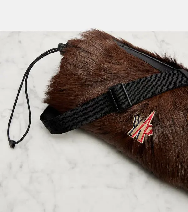 Moncler Shearling Clutch - Brown