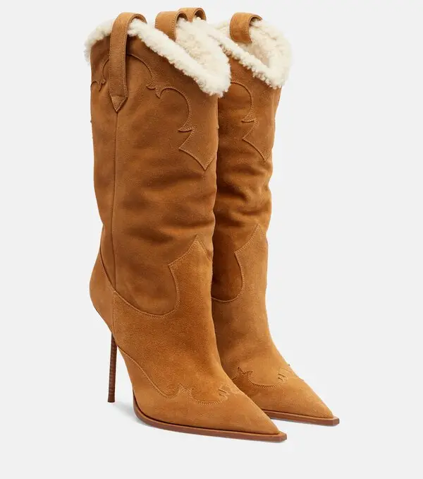 Paris Texas Lidia 105 Suede Cowboy Boots