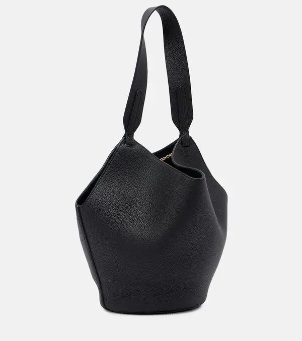 Khaite Lotus Mini Leather Tote - Black