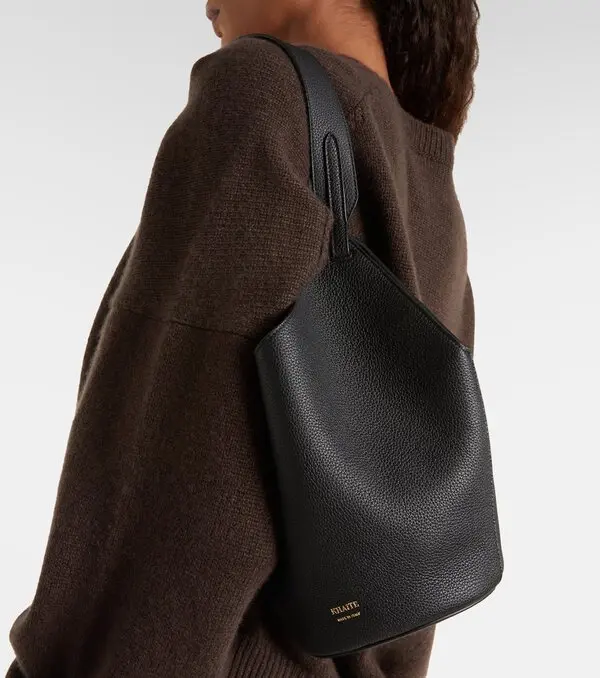 Khaite Lotus Mini Leather Tote - Black