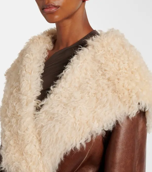 Magda Butrym Shearling-trimmed Leather Jacket
