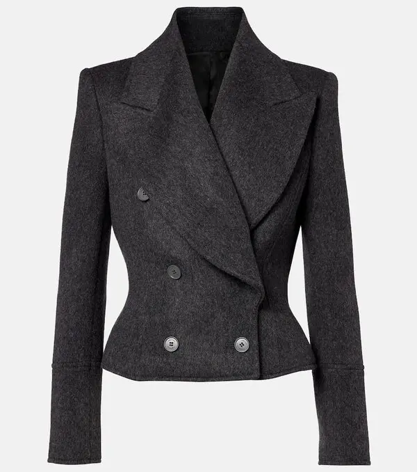 Alexander McQueen Double-breasted Wool Jacket - Grey