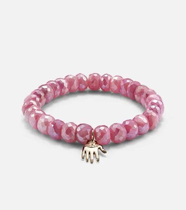 SYDNEY EVAN 14kt Bracelet With Moonstones And Diamonds - Pink
