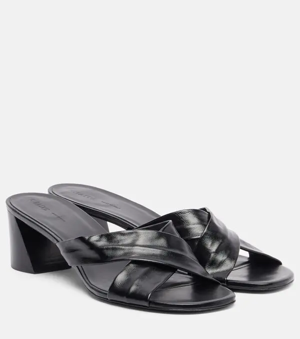 Khaite Liria 55 Leather Mules - Black